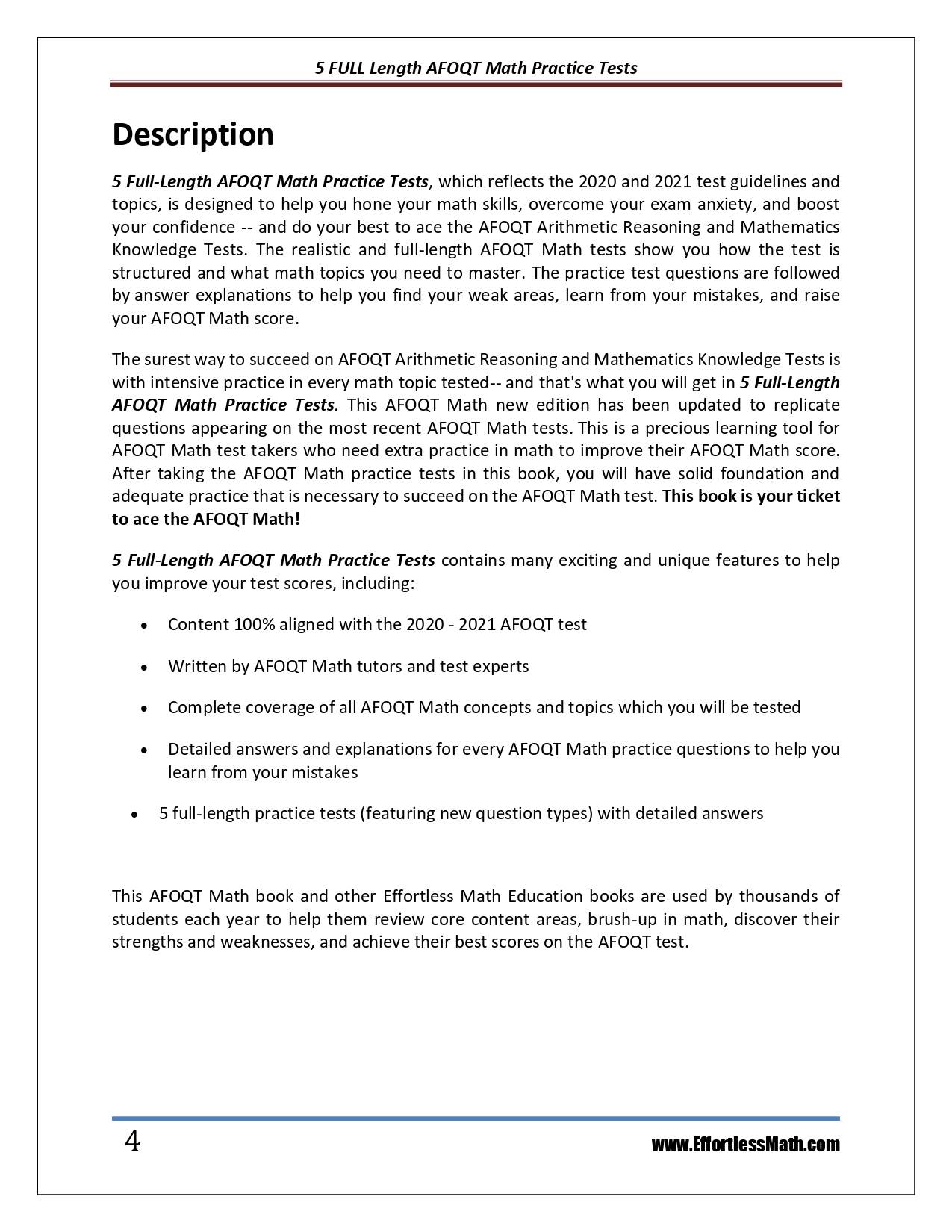 5 Full-Length AFOQT Math Practice Tests: The Practice You Need to Ace ...