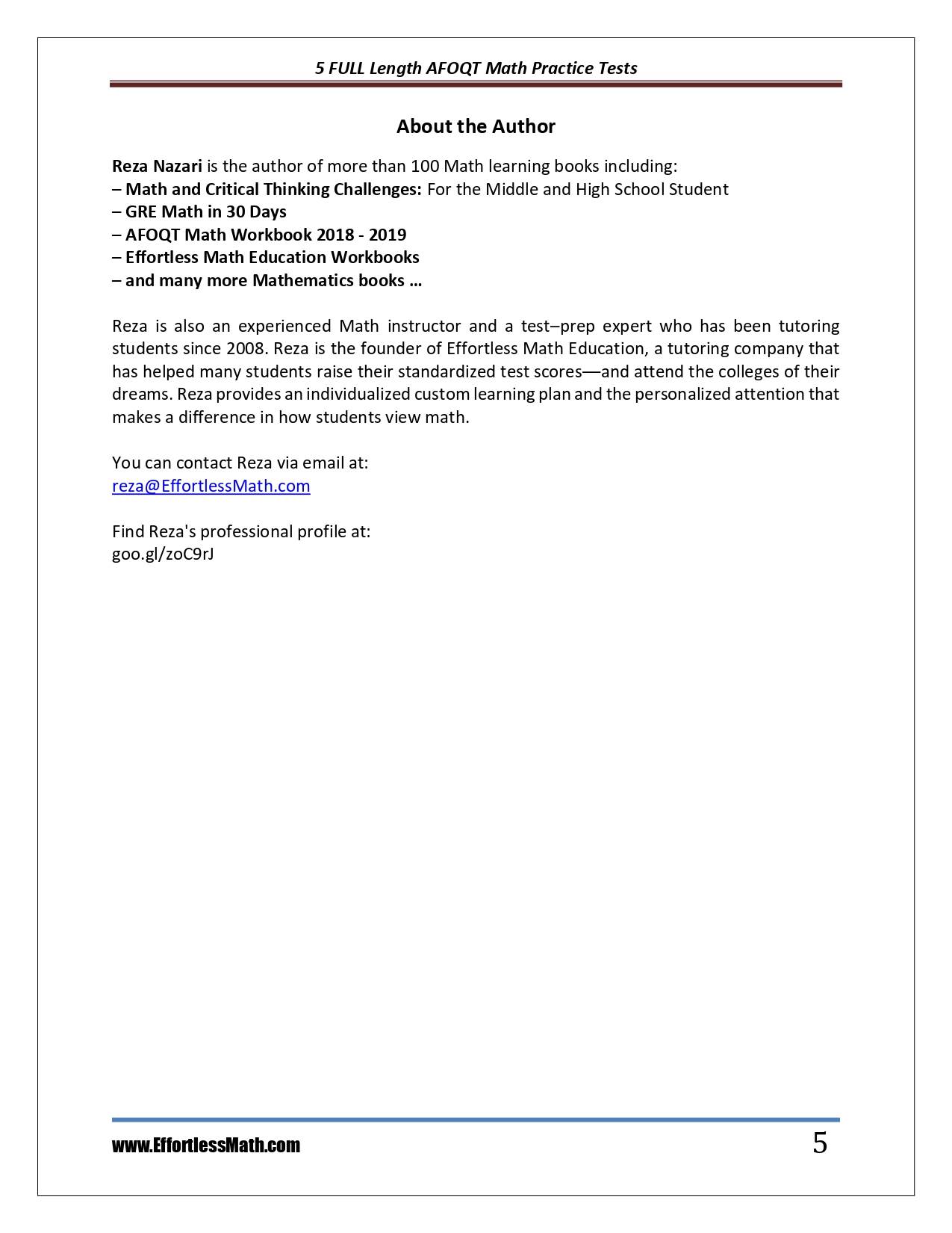 5 Full-Length AFOQT Math Practice Tests: The Practice You Need to Ace ...