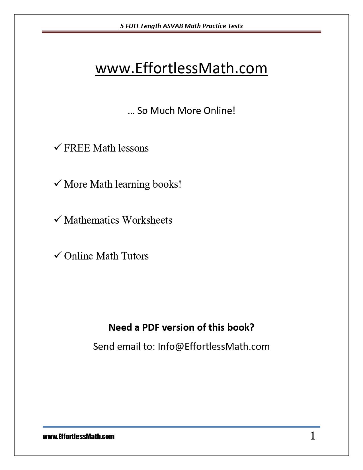 5 Full-Length ASVAB Math Practice Tests: The Practice You Need to Ace ... 5 Full-Length ASVAB Math Practice Tests: The Practice You Need to Ace ...