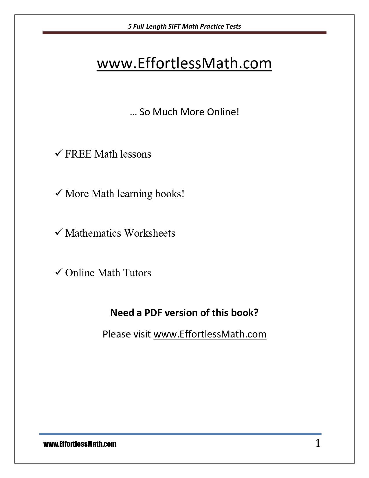 5 Full-Length SIFT Math Practice Tests: The Practice You Need to Ace ...