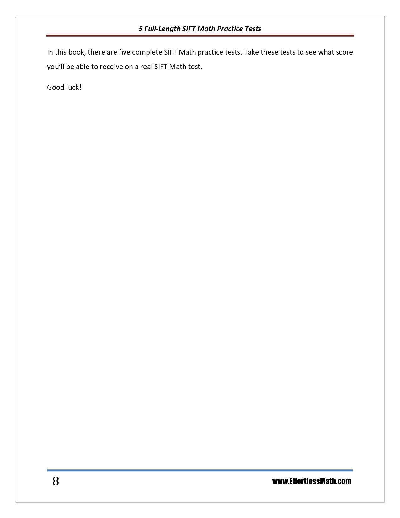 5 Full-Length SIFT Math Practice Tests: The Practice You Need to Ace ...