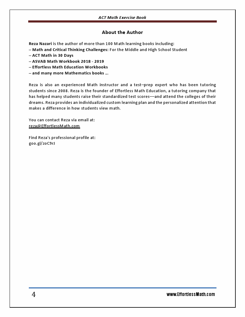 ACT Math Exercise Book: Student Workbook and Two Realistic ACT Math ...