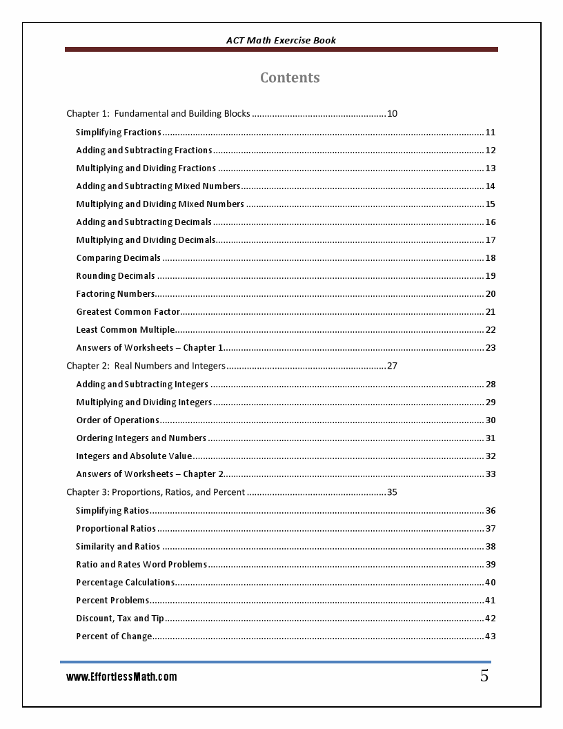 ACT Math Exercise Book: Student Workbook and Two Realistic ACT Math ...