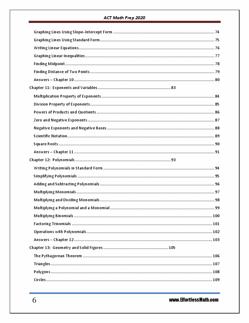 ACT Math Prep 2020: A Comprehensive Review and Step-By-Step Guide to ...