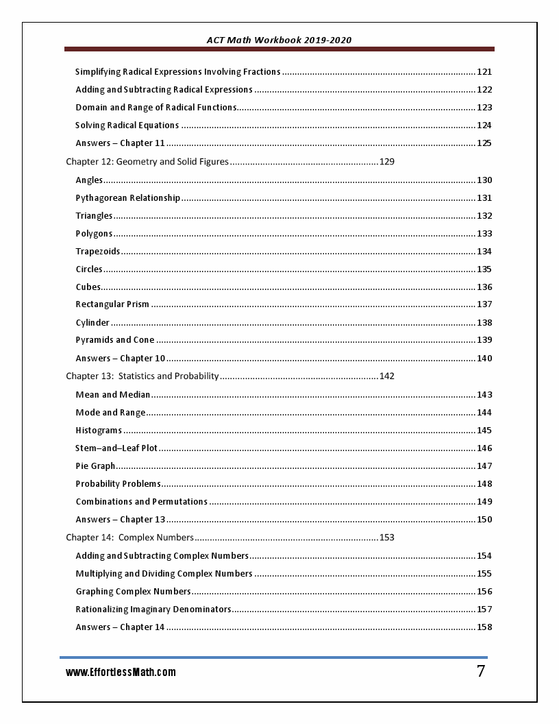 ACT Math Workbook 2019 & 2020: Extra Practice for an Excellent Score ...