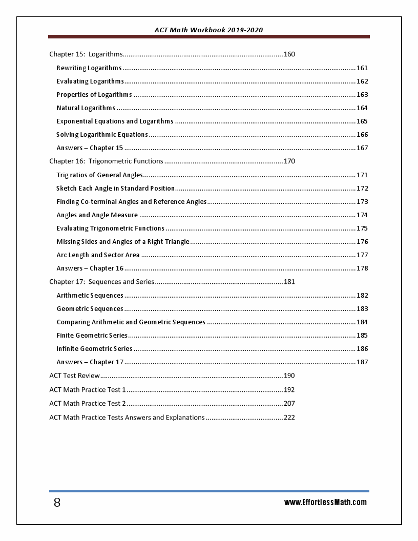 ACT Math Workbook 2019 & 2020: Extra Practice for an Excellent Score ...