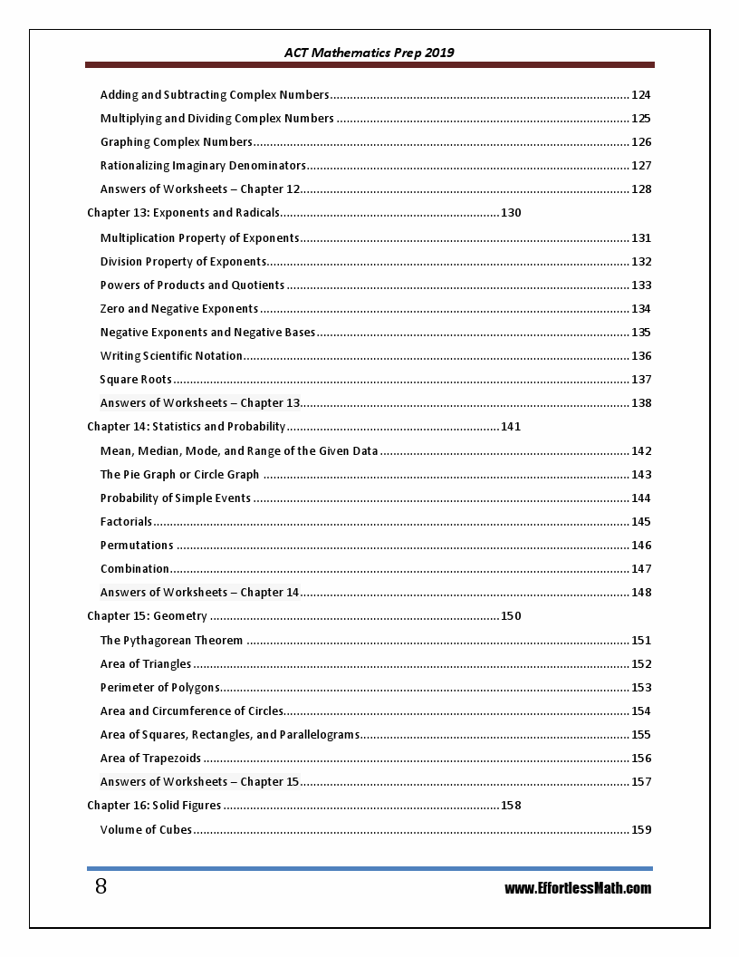 ACT Mathematics Prep 2019: A Comprehensive Review and Ultimate Guide to ...