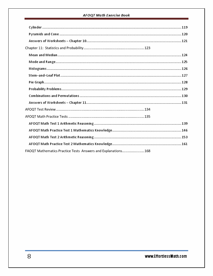 AFOQT Math Exercise Book: Student Workbook and Two Realistic AFOQT Math ...