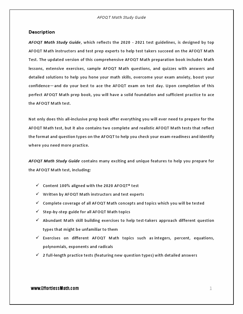 AFOQT Math Study Guide 2020 – 2021: A Comprehensive Review and Step-By ...