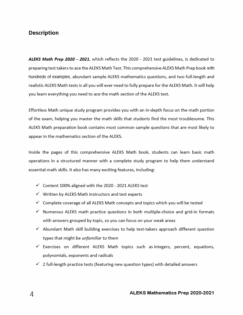 ALEKS Math Prep 2020-2021: The Most Comprehensive Review and Ultimate ...