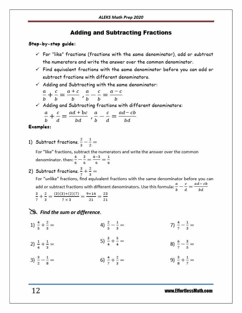 ALEKS Math Prep 2020: A Comprehensive Review and Step-By-Step Guide to ...