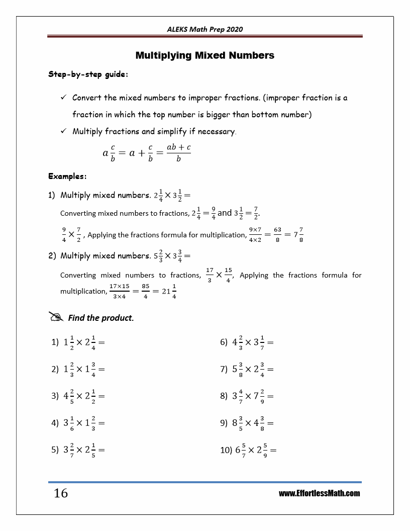 ALEKS Math Prep 2020: A Comprehensive Review and Step-By-Step Guide to ...