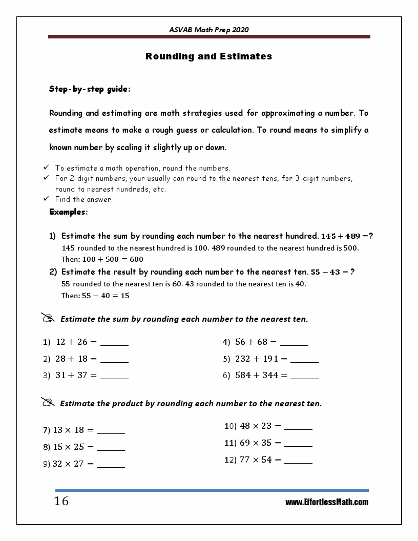 ASVAB Math Prep 2020: A Comprehensive Review and Step-By-Step Guide to ...