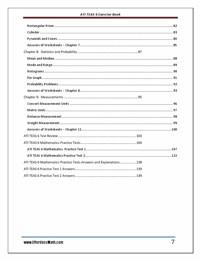 ATI TEAS 6 Math Exercise Book: Student Workbook and Two Realistic ATI ...