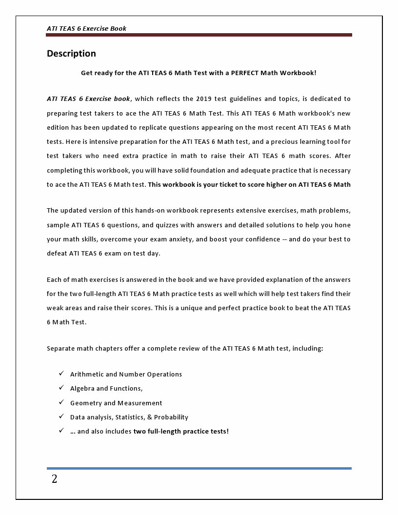 ATI TEAS 6 Math Exercise Book: Student Workbook and Two Realistic ATI ...