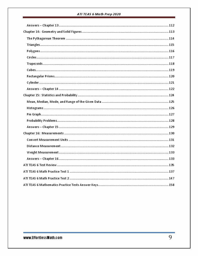 ATI TEAS 6 Math Prep 2020: A Comprehensive Review and Step-By-Step ...