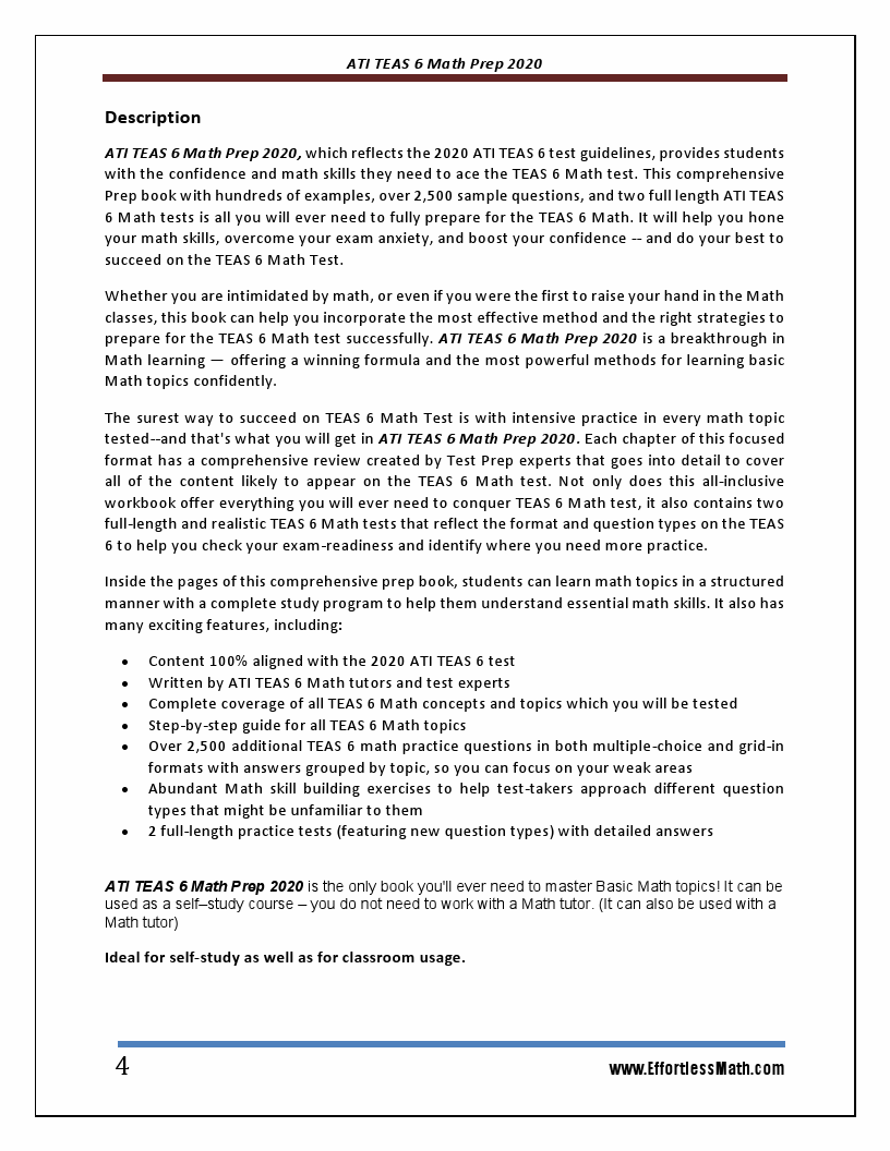 ATI TEAS 6 Math Prep 2020: A Comprehensive Review and Step-By-Step ...