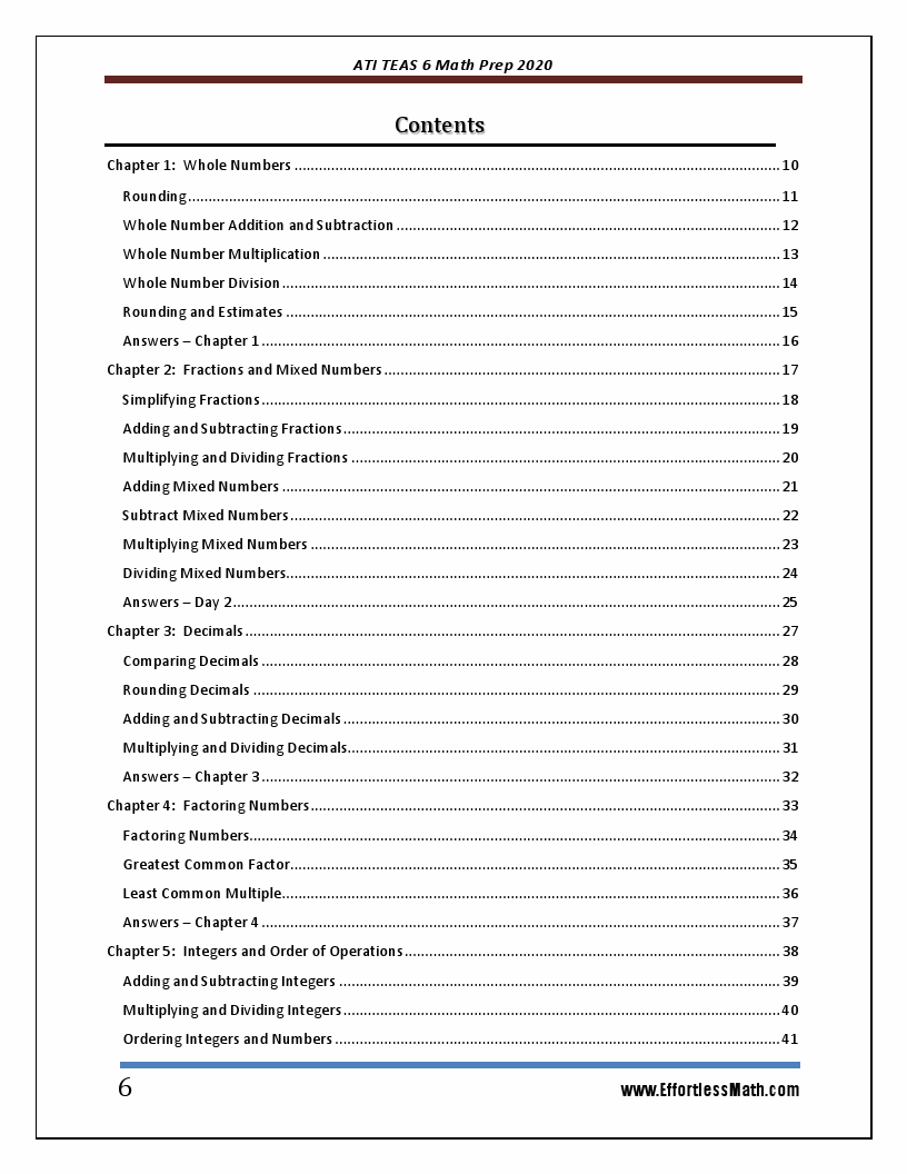 ATI TEAS 6 Math Prep 2020: A Comprehensive Review and Step-By-Step ...