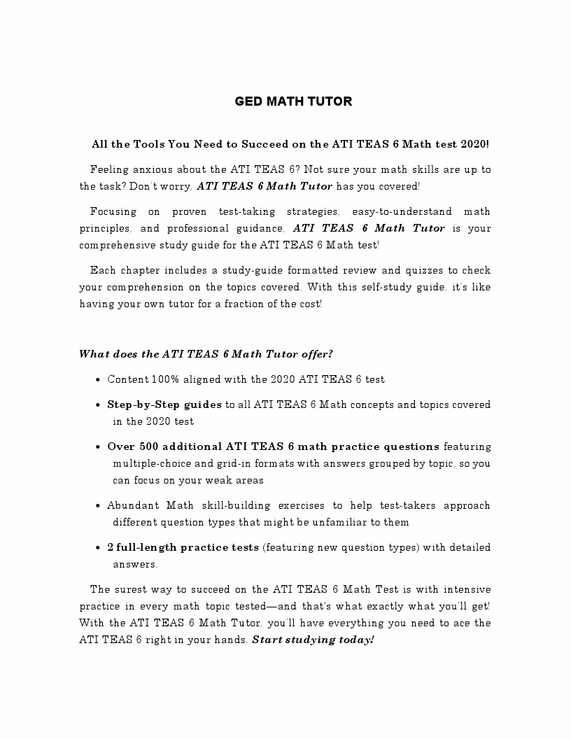 ATI TEAS 6 Math Tutor: Everything You Need to Help Achieve an Excellent ...