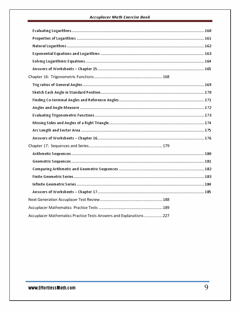 Accuplacer Math Exercise Book: Student Workbook and Two Realistic ...