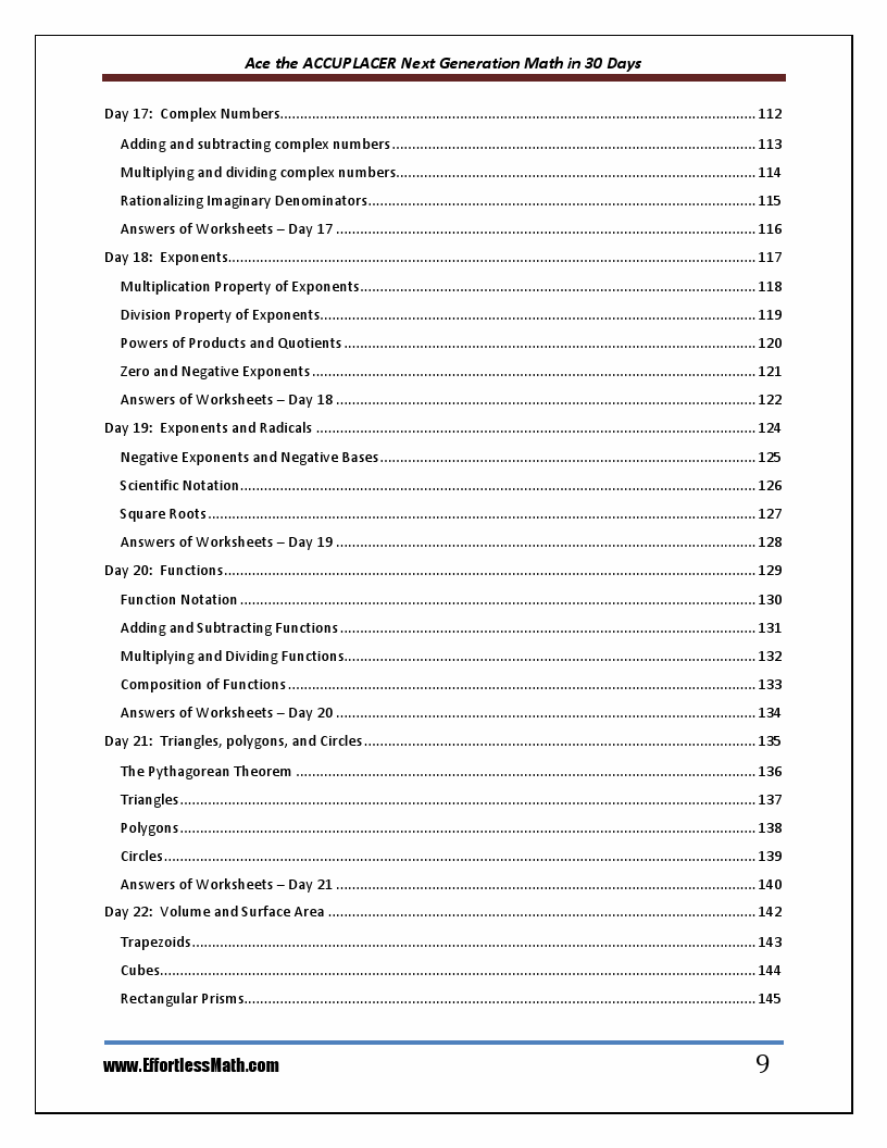 Ace the ACCUPLACER Next Generation Math in 30 Days: The Ultimate Crash ...