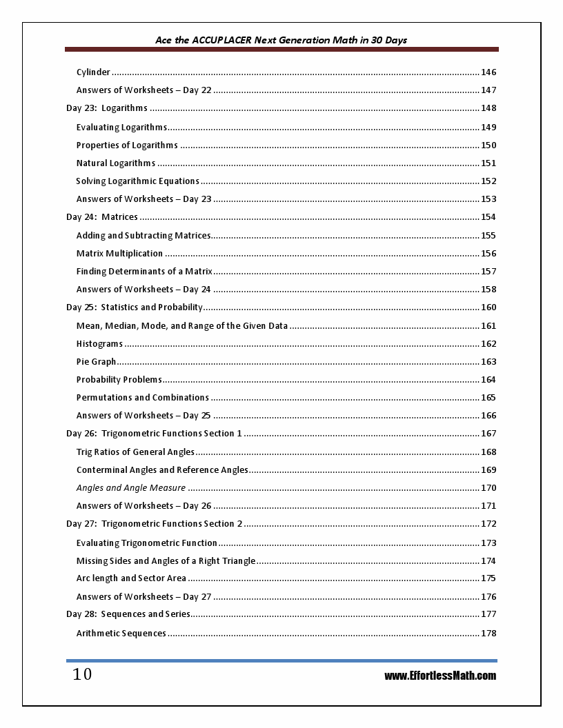 Ace the ACCUPLACER Next Generation Math in 30 Days: The Ultimate Crash ...