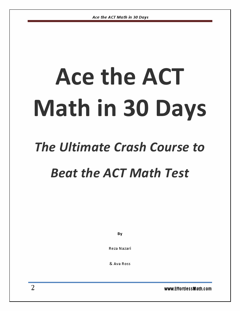 Ace the ACT Math in 30 Days: The Ultimate Crash Course to Beat the ACT ...