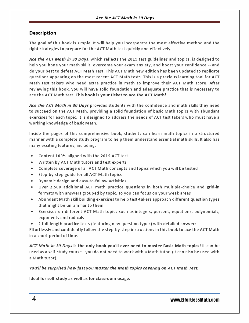 Ace the ACT Math in 30 Days: The Ultimate Crash Course to Beat the ACT ...