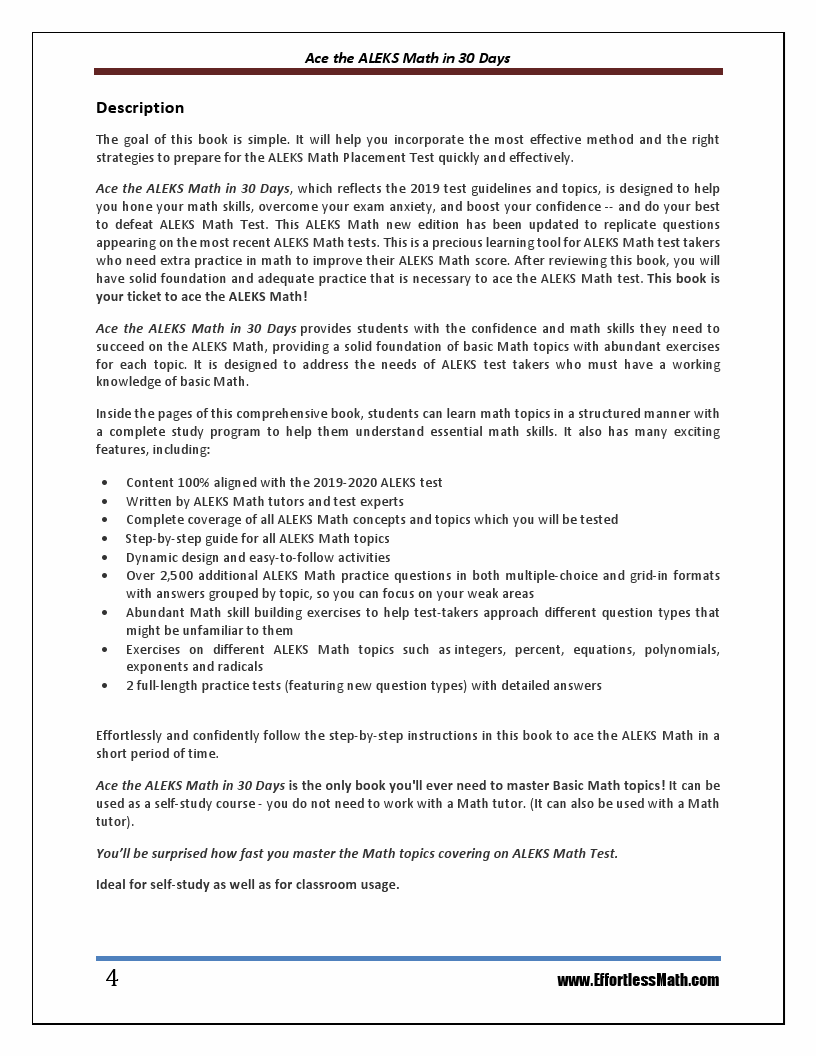 Ace the ALEKS Math in 30 Days: The Ultimate Crash Course to Beat the ...