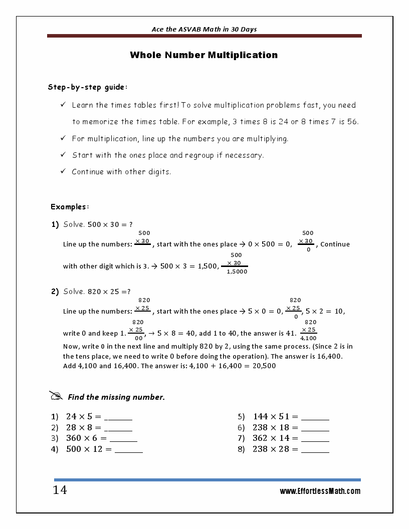 Ace the ASVAB Math in 30 Days: The Ultimate Crash Course to Beat the ...