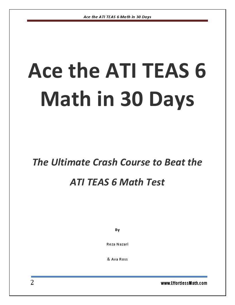 Ace the ATI TEAS 6 Math in 30 Days: The Ultimate Crash Course to Beat ...