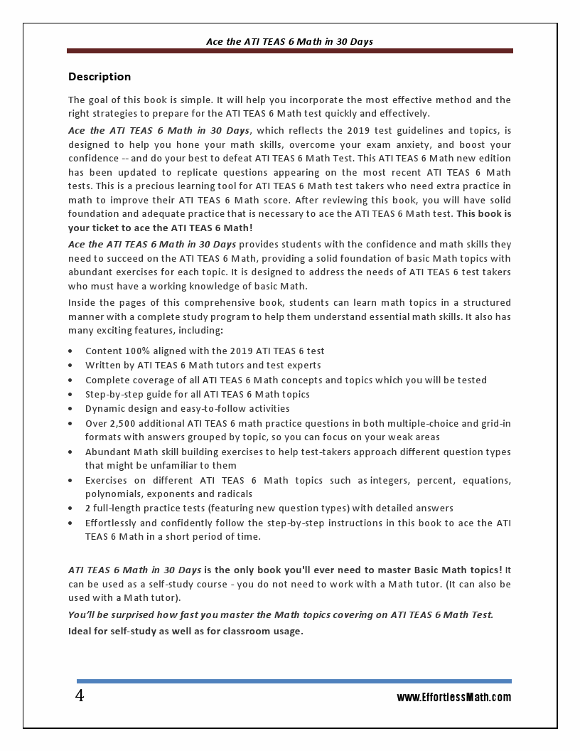 Ace the ATI TEAS 6 Math in 30 Days: The Ultimate Crash Course to Beat ...