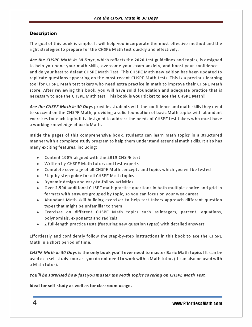 Ace the CHSPE Math in 30 Days: The Ultimate Crash Course to Beat the ...