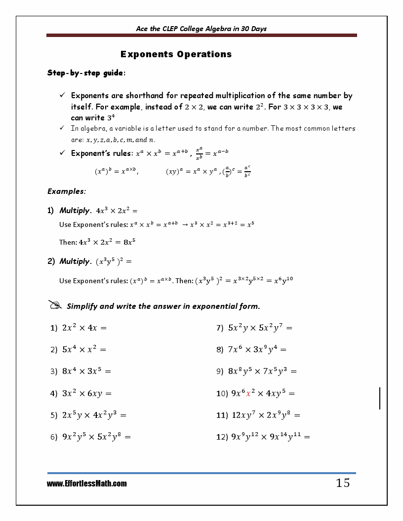 Ace the CLEP College Algebra in 30 Days: The Ultimate Crash Course to ...