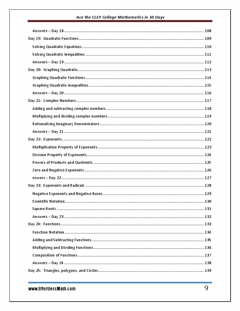 Ace the CLEP College Mathematics in 30 Days: The Ultimate Crash Course ...