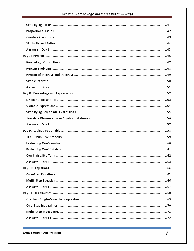 Ace the CLEP College Mathematics in 30 Days: The Ultimate Crash Course ...