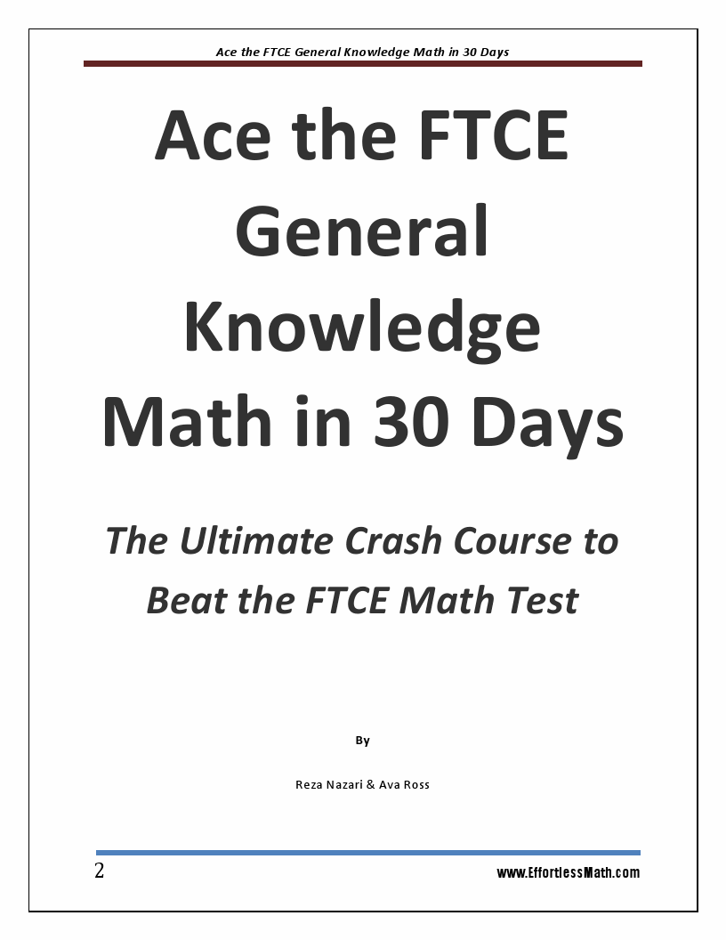 Ace the FTCE General Knowledge Math in 30 Days: The Ultimate Crash ...