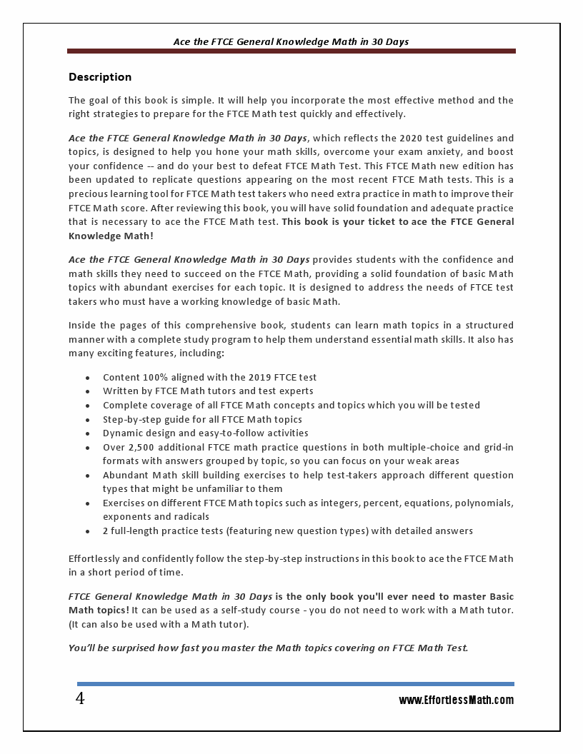 Ace the FTCE General Knowledge Math in 30 Days: The Ultimate Crash ...