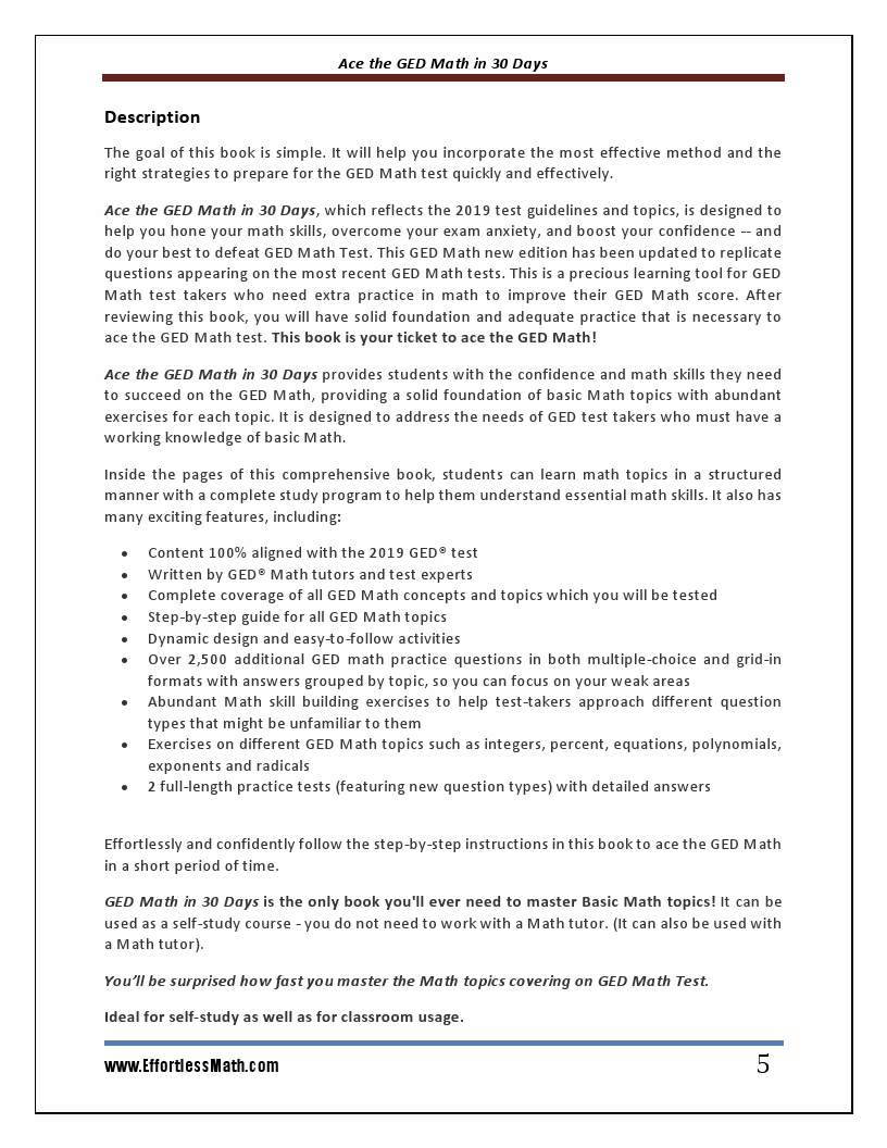 Ace the GED Math in 30 Days: The Ultimate Crash Course to Beat the GED ...