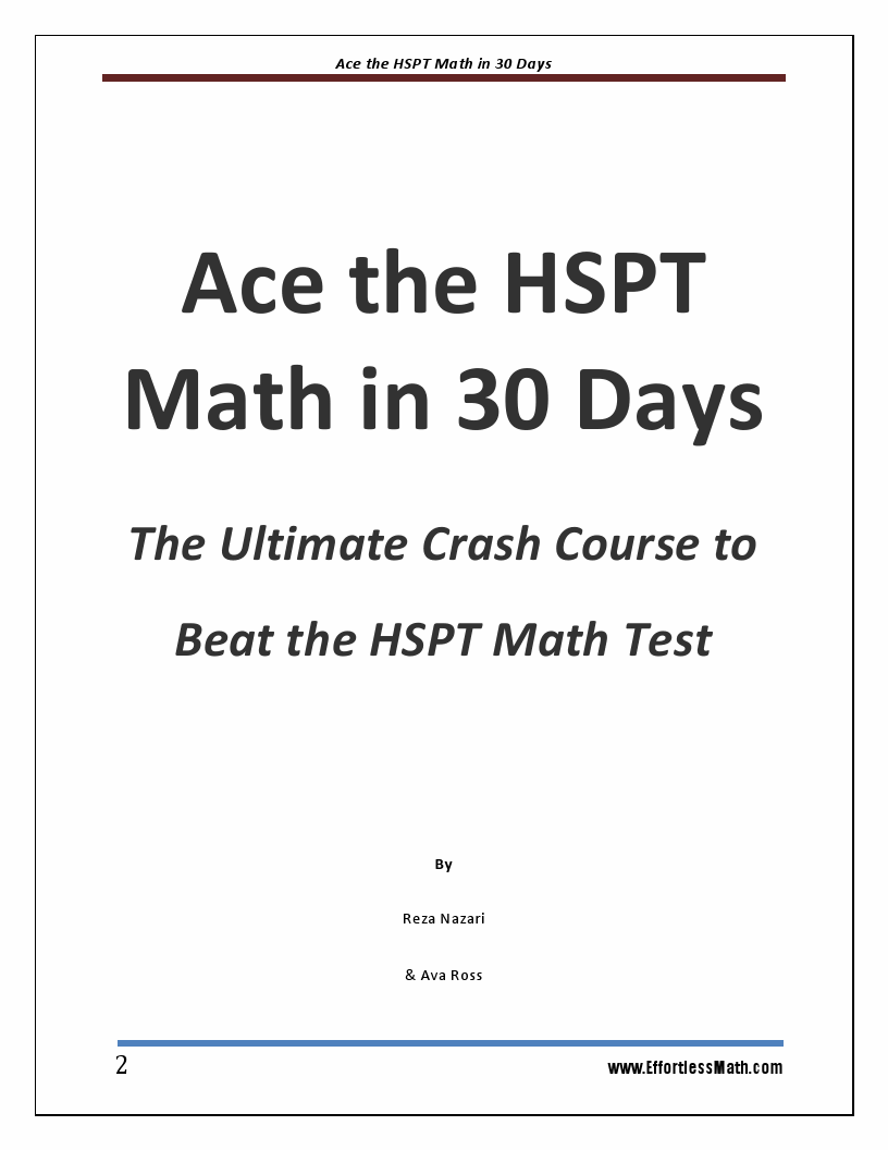 Ace the HSPT Math in 30 Days: The Ultimate Crash Course to Beat the ...