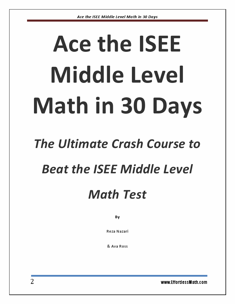 Ace the ISEE Middle Level Math in 30 Days: The Ultimate Crash Course to ...