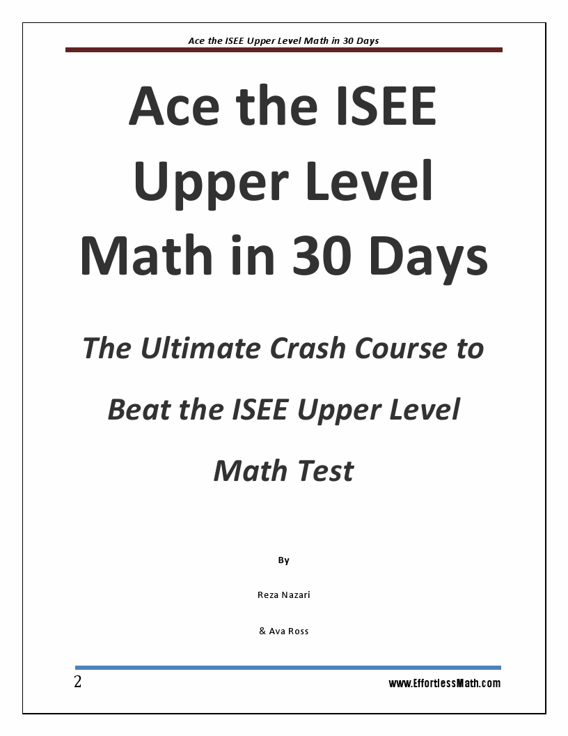 Ace the ISEE Upper Level Math in 30 Days: The Ultimate Crash Course to ...