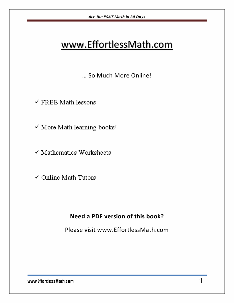 Ace the PSAT Math in 30 Days: The Ultimate Crash Course to Beat the ...