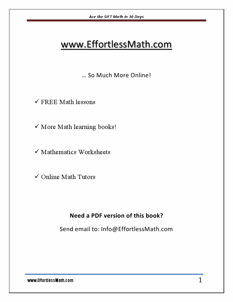 Ace the SIFT Math in 30 Days: The Ultimate Crash Course to Beat the ...