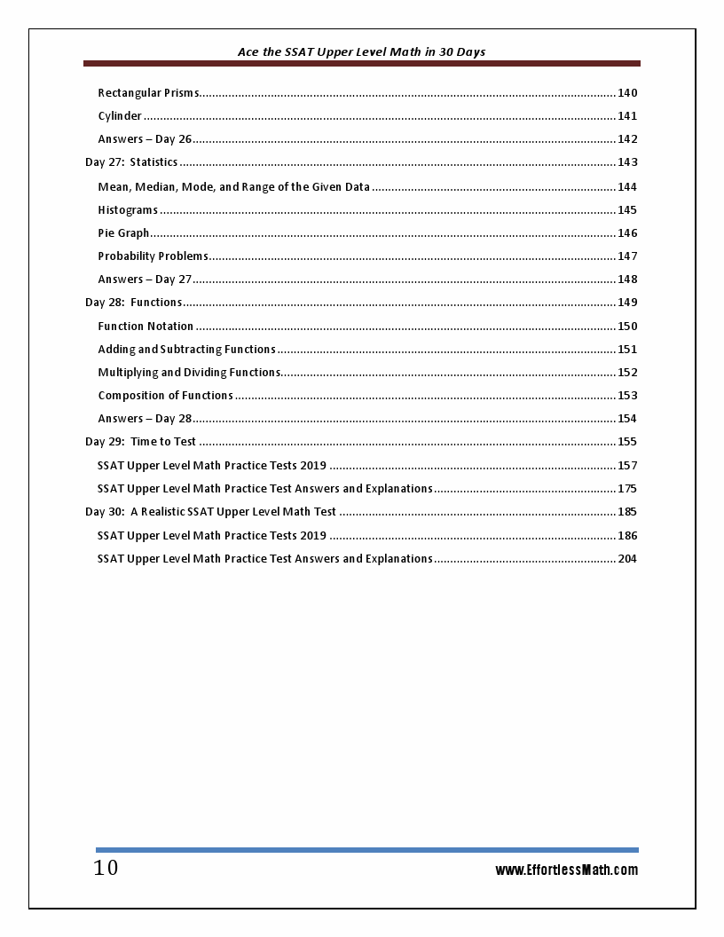 Ace the SSAT Upper Level Math in 30 Days: The Ultimate Crash Course to ...