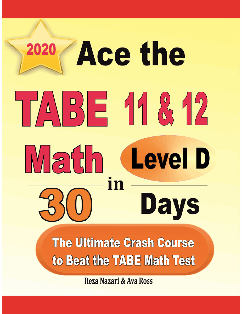 Ace the TABE 11 & 12 Math Level D in 30 Days: The Ultimate Crash Course ...