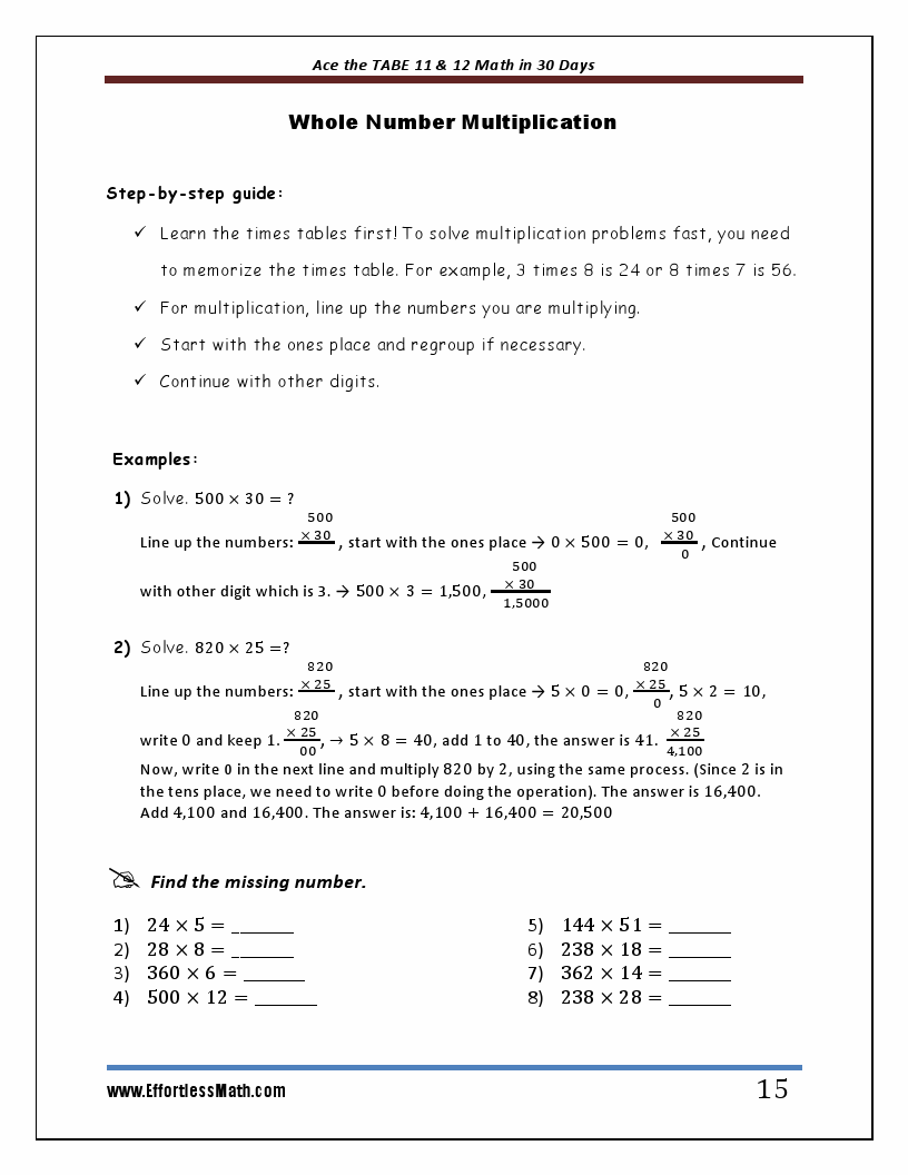 Ace the TABE 11 & 12 Math Level D in 30 Days: The Ultimate Crash Course ...