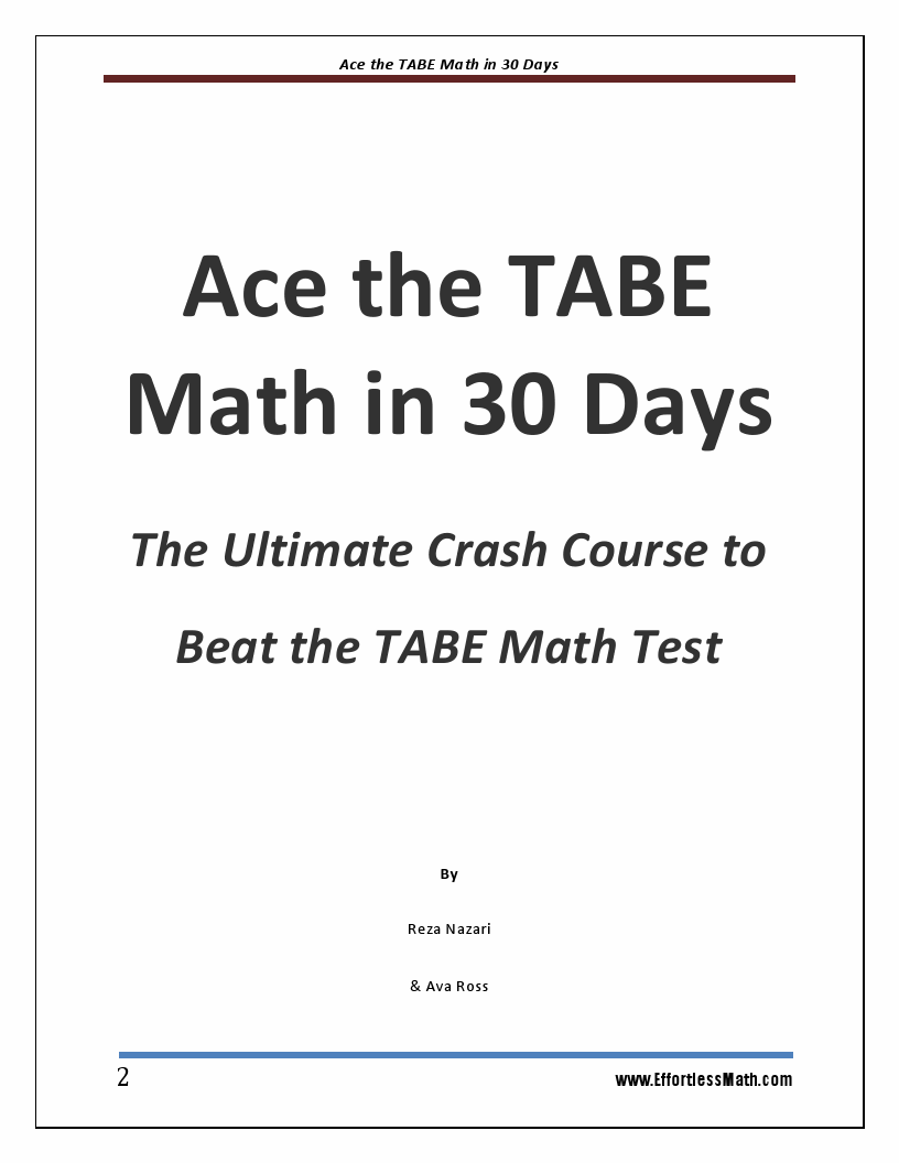 Ace the TABE Math in 30 Days: The Ultimate Crash Course to Beat the ...