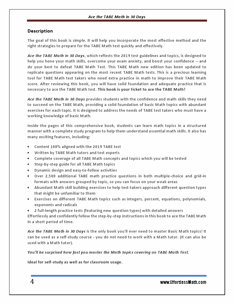 Ace the TABE Math in 30 Days: The Ultimate Crash Course to Beat the ...