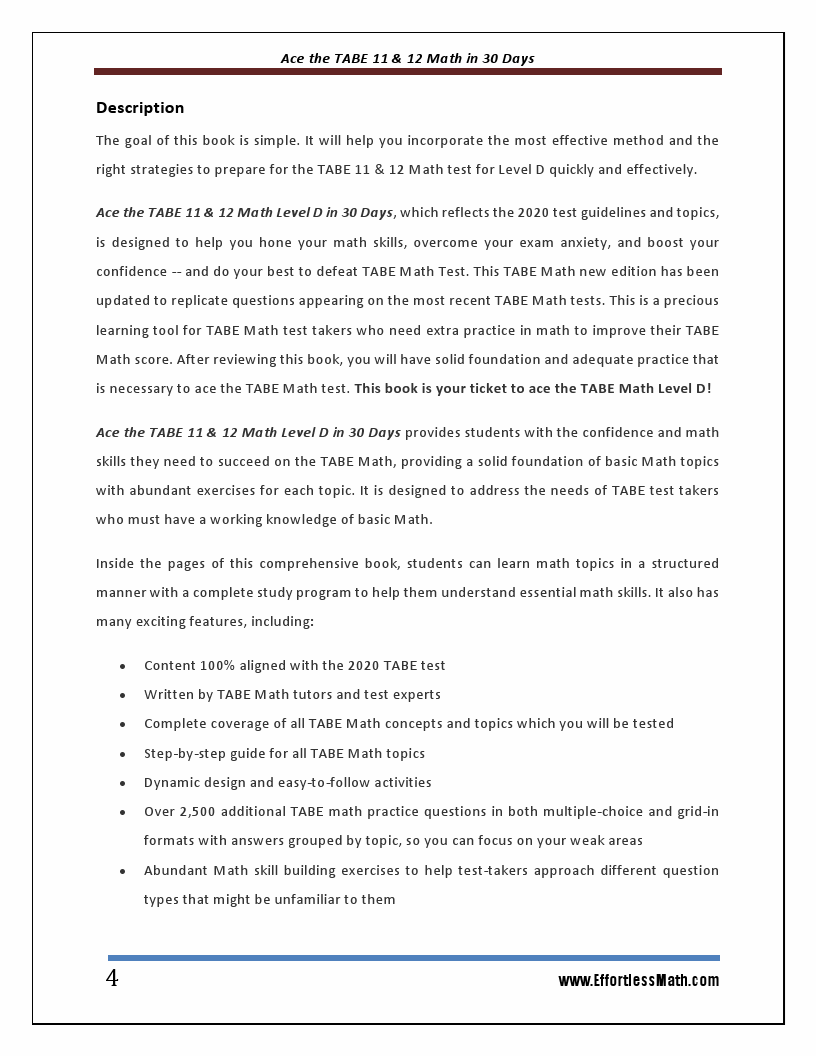 Ace the TABE 11 & 12 Math Level D in 30 Days: The Ultimate Crash Course ...